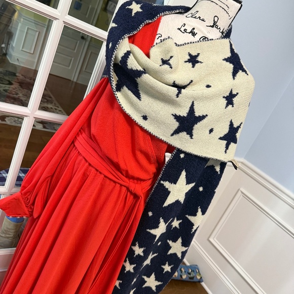 Lava | Accessories | Stars Blue White Knitted Shawl By Lava Woman Or ...